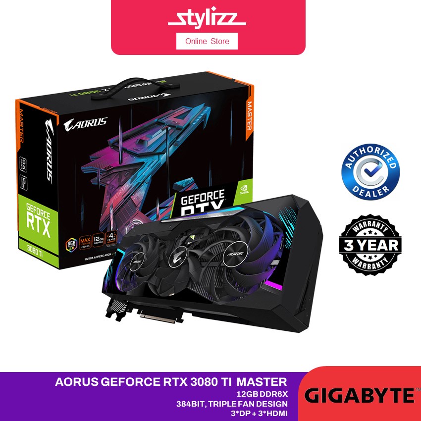 GIGABYTE GEFORCE RTX 3080 TI AORUS MASTER 12GB DDR6X - LCD EDGE VIEW ...