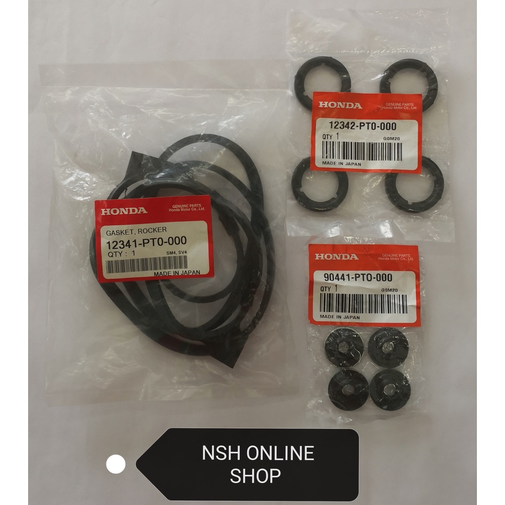 Valve Cover Gasket with Plug Seal & Valve Cover Bush (OEM) for Honda ...