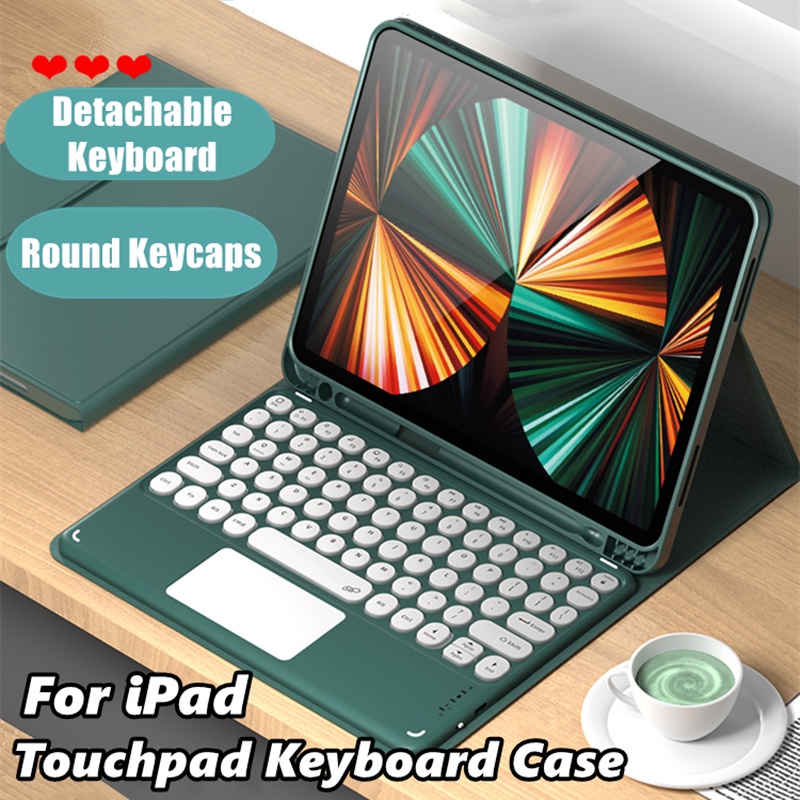NIXXOS For iPad10 Wireless Bluetooth Keyboard Touchpad Retro Round ...