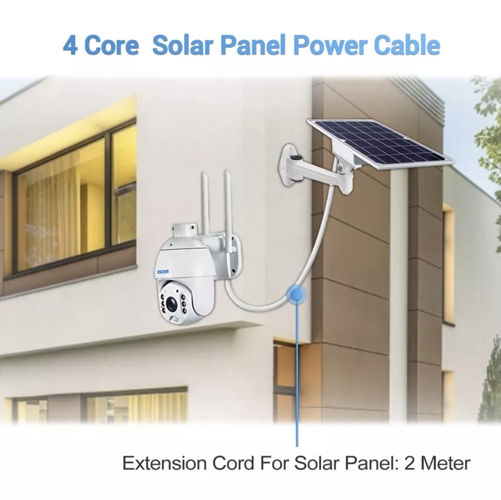 4 Pin Extension Charging Power Cable For CCTV Camera Solar Panel - 2 ...