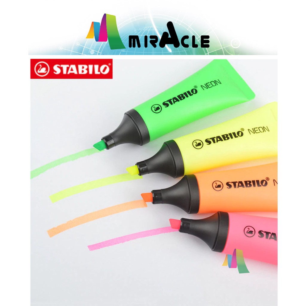 Stabilo Neon Highlighter 2mm/5mm Fluorescent Colour Highlight 72 v2 ...