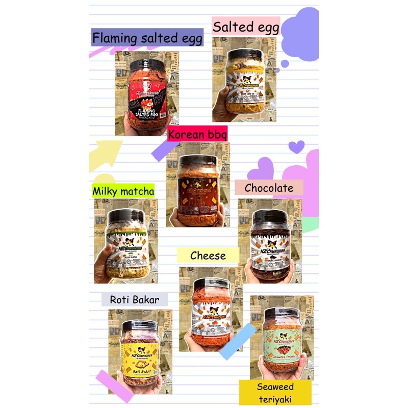 SNACKS NZ CRUNCHIES ASSORTED FLAVOURS SALTED EGG/CHEESE PRIMO/KOREAN ...