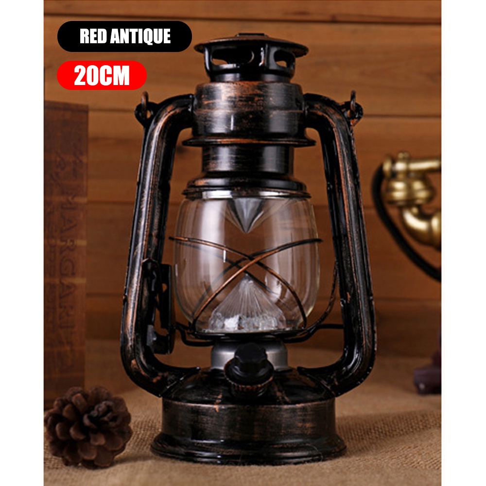 [20M / 25CM] LED Vintage Kerosene Lamp Portable Decoration Rechargeable ...