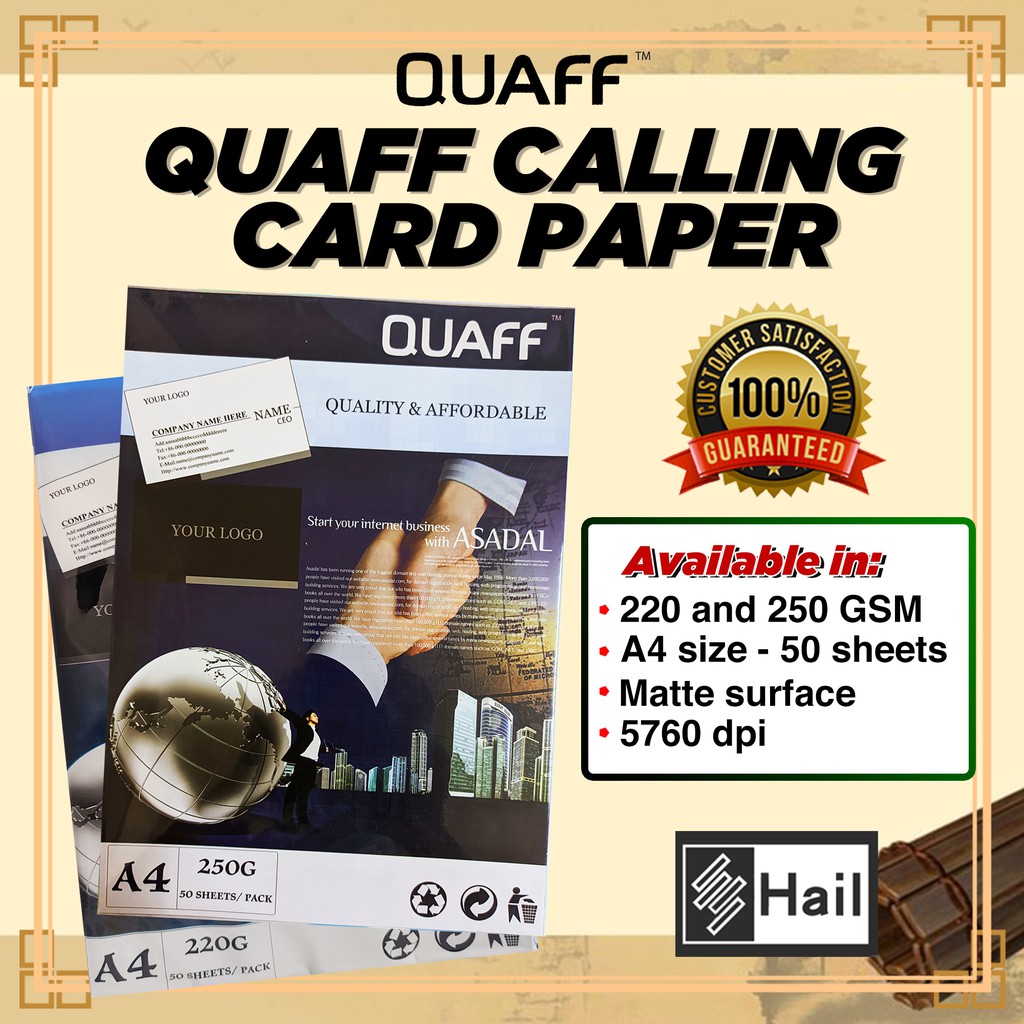QUAFF CALLING CARD MATTE 220GSM/250GSM (50 SHEETS) | Shopee Malaysia