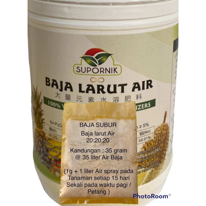 Baja Larut Air : NPK 20:20:20 + TE . Hanya RM 5.50 ( 30,000 ml AIR BAJA ...