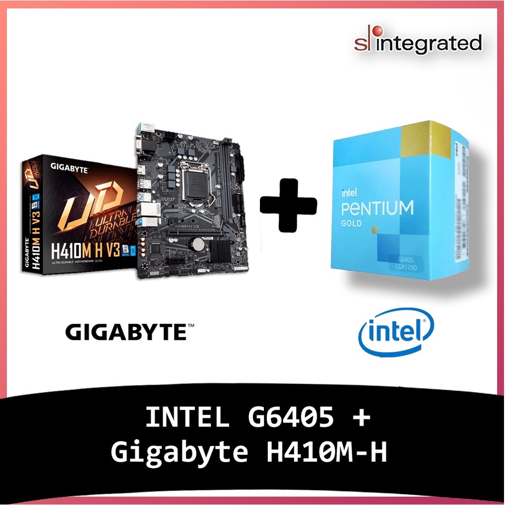 INTEL G6405 Processor + Gigabyte H410m-H Motherboard | Shopee Malaysia