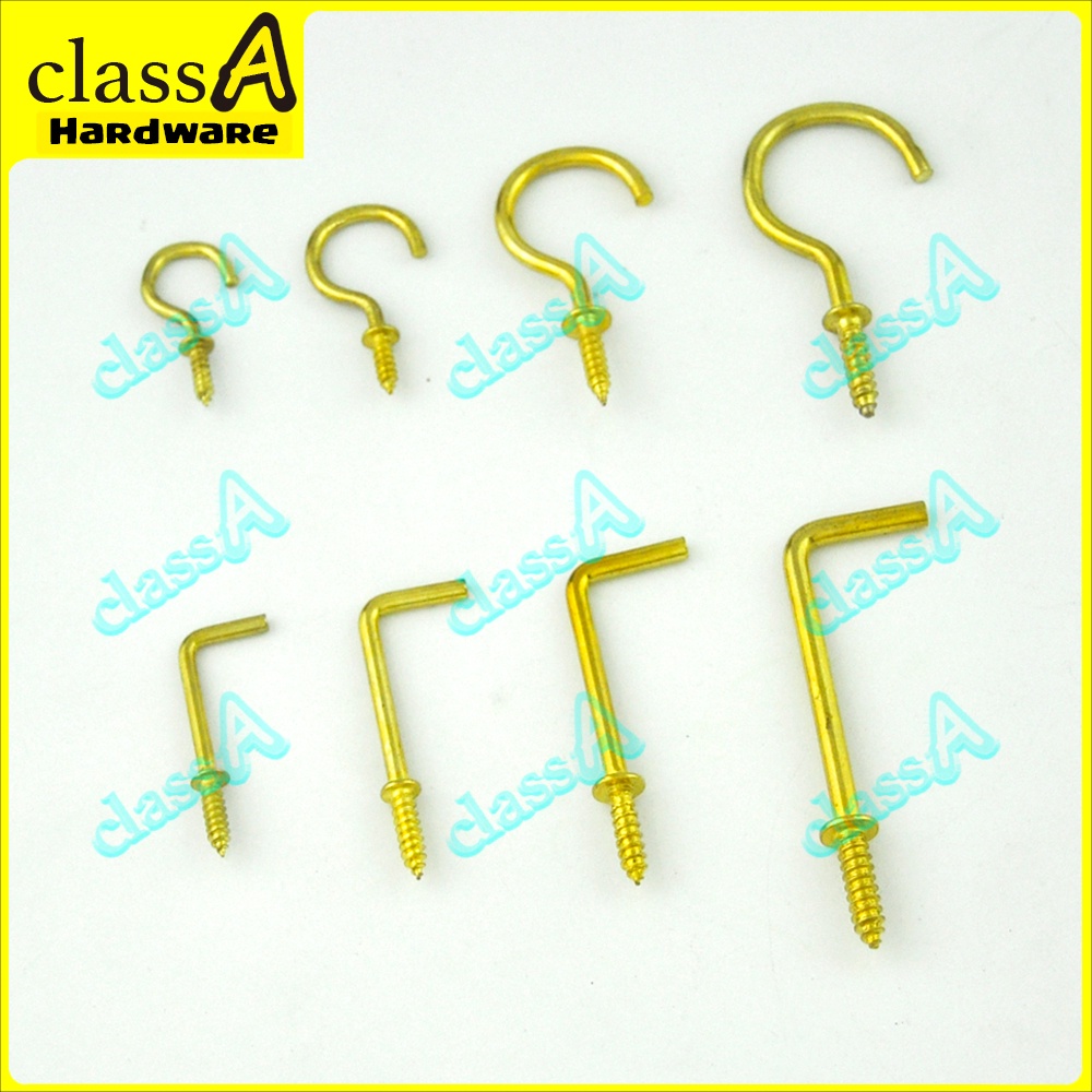 ClassAHW L-Shape Gold Colour Screw Question Mark Hook For Hanging ...