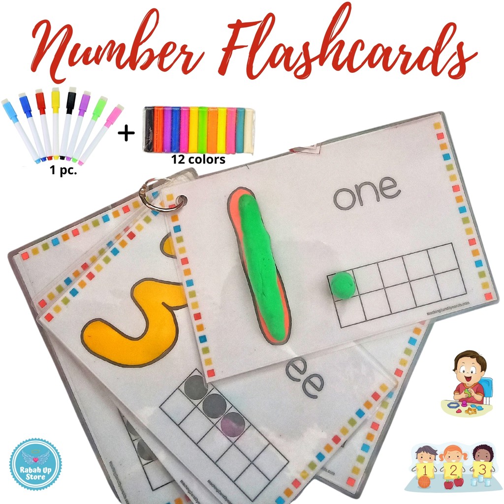 1-10 Number Laminated Flash Cards Kids Learning Materials Homeschool ...