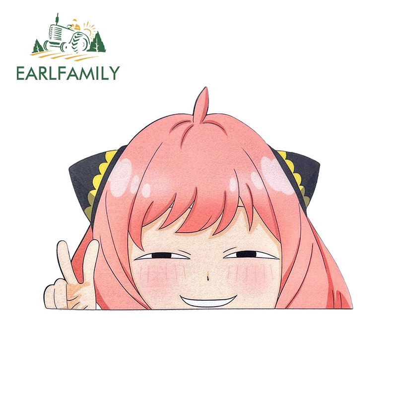 EARLFAMILY 13cm Spy x Family Anya Car Stickers Anime Peeker Cute ...