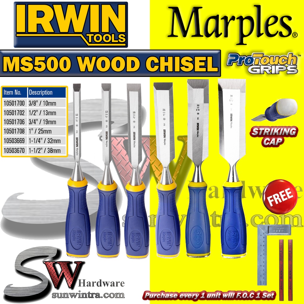 IRWIN MS500 MARPLES WOOD CHISEL 10mm - 38mm 3/8" - 1-1/2" | Shopee Malaysia