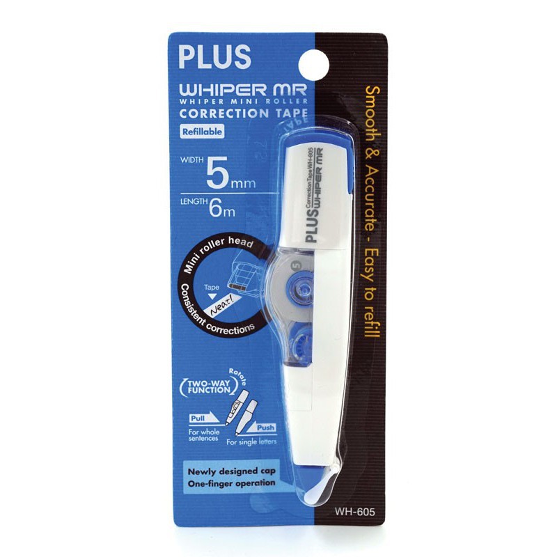 Plus Whiper MR Correction Tape 5MM X 6M (WH-605) WITH/OUT REFILL (2IN1 ...