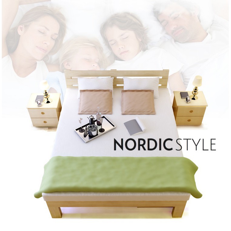 Pine Wood Single Bed Europe Design | Shopee Malaysia