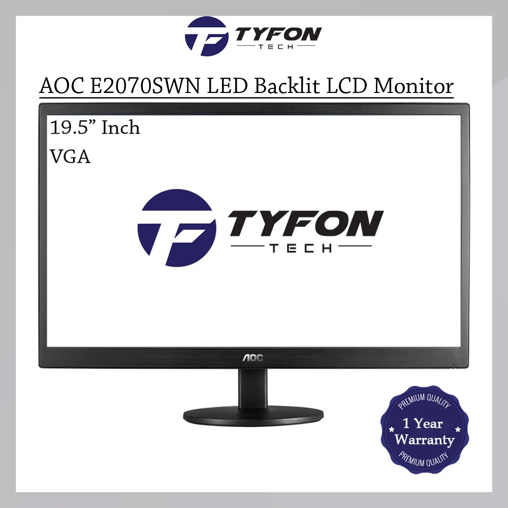 AOC 19.5" Inch WideScreen LED Backlit LCD Monitor E2070SWN (Refurbished ...