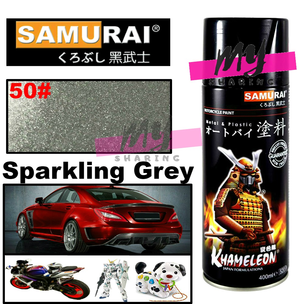 Samurai 50 Sparkling Grey Metallic Spray Paint 400ml | Shopee Malaysia