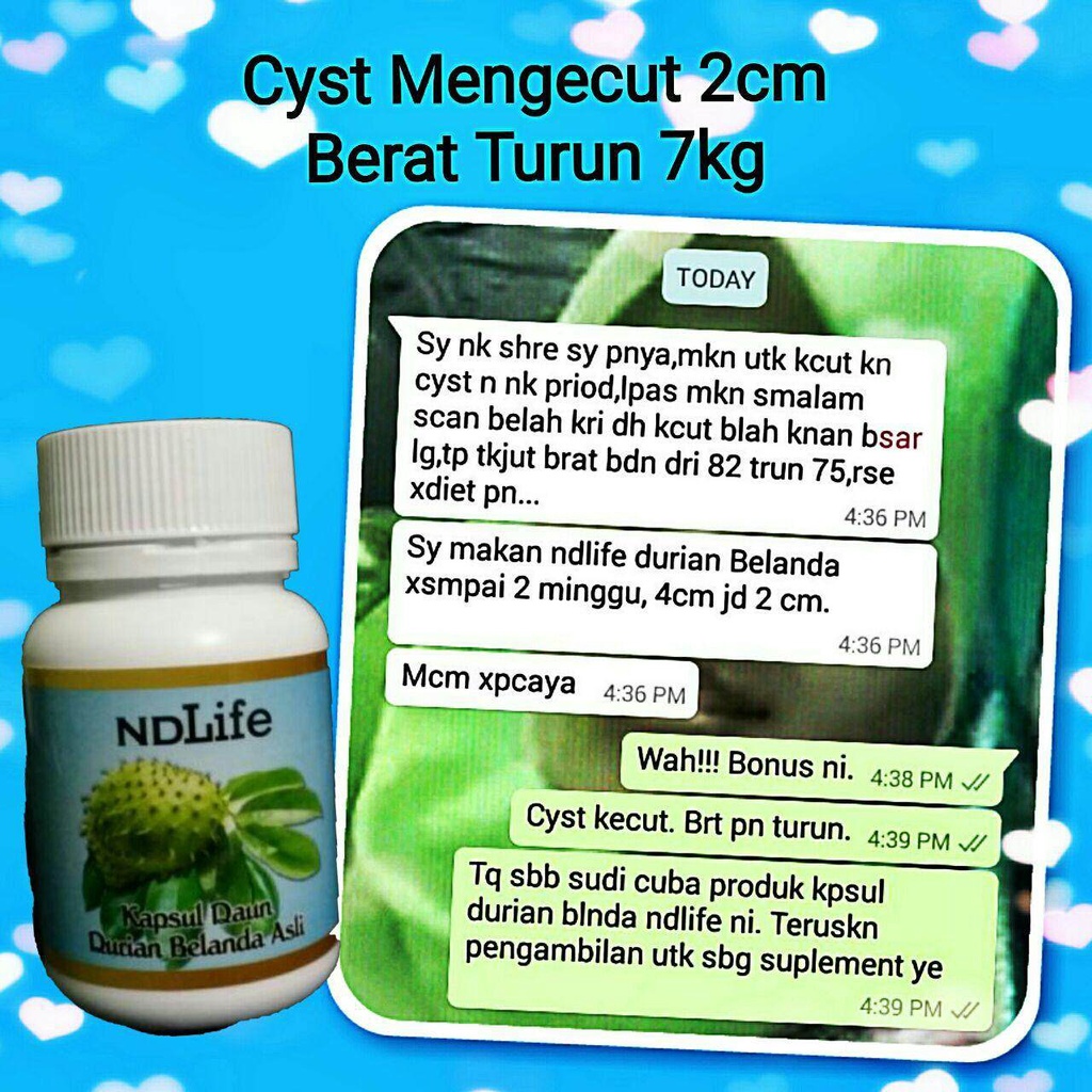 Kapsul Durian Belanda herba membantu turun gula dalam darah cyst dan ...
