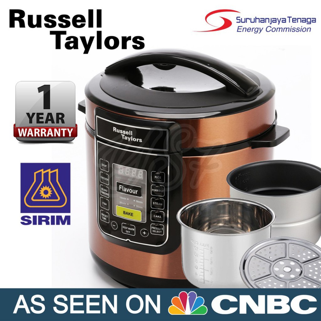[READY STOCK] Russell Taylors 6L Dual Pot Electric Pressure Cooker PC ...