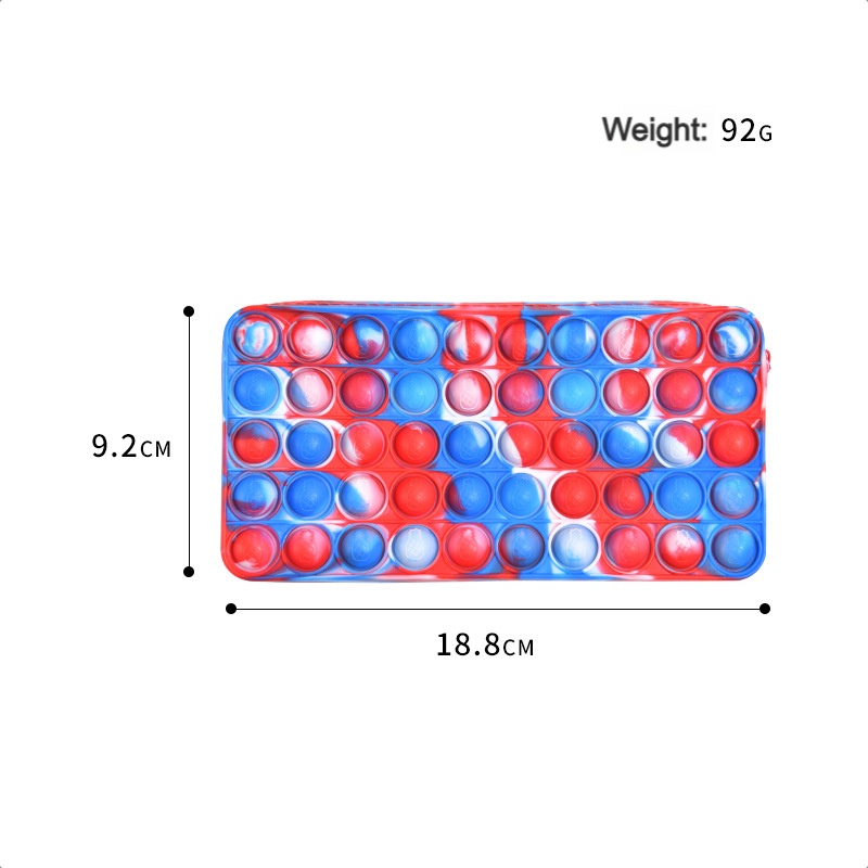 Pop It Pencil Case stationery box Fidget Toy Push Bubble For Kids Soft ...