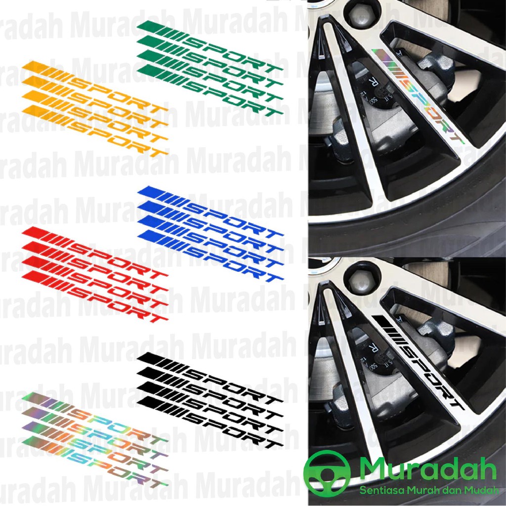 [Ready Stock]Laser Rim Sticker Special Sport rim 1SET 4PCS HIGH GRADE ...