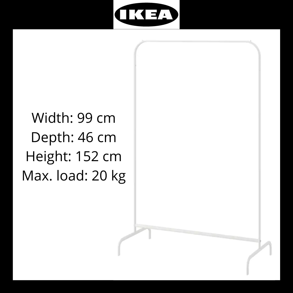 IKEA MULIG Indoor Clothes rack, white 99x152 cm | Shopee Malaysia