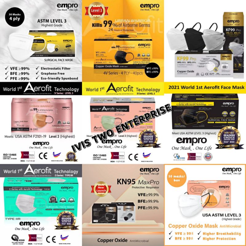 🔥 Ready Stock🔥Empro AEROFIT All Series - Surgical Face Mask MS31-3P (3 ...