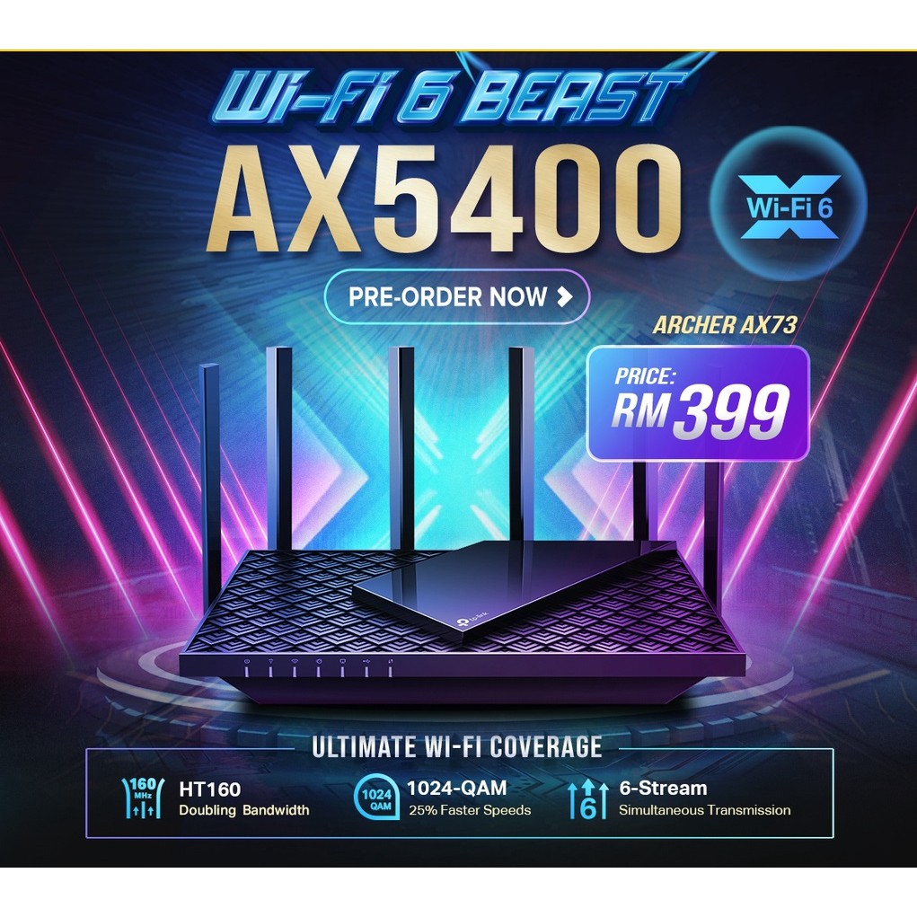 Archer AX72 AX73 AX5400 WiFi 6 Wireless Mesh Router, AX Wi-Fi6 For ...