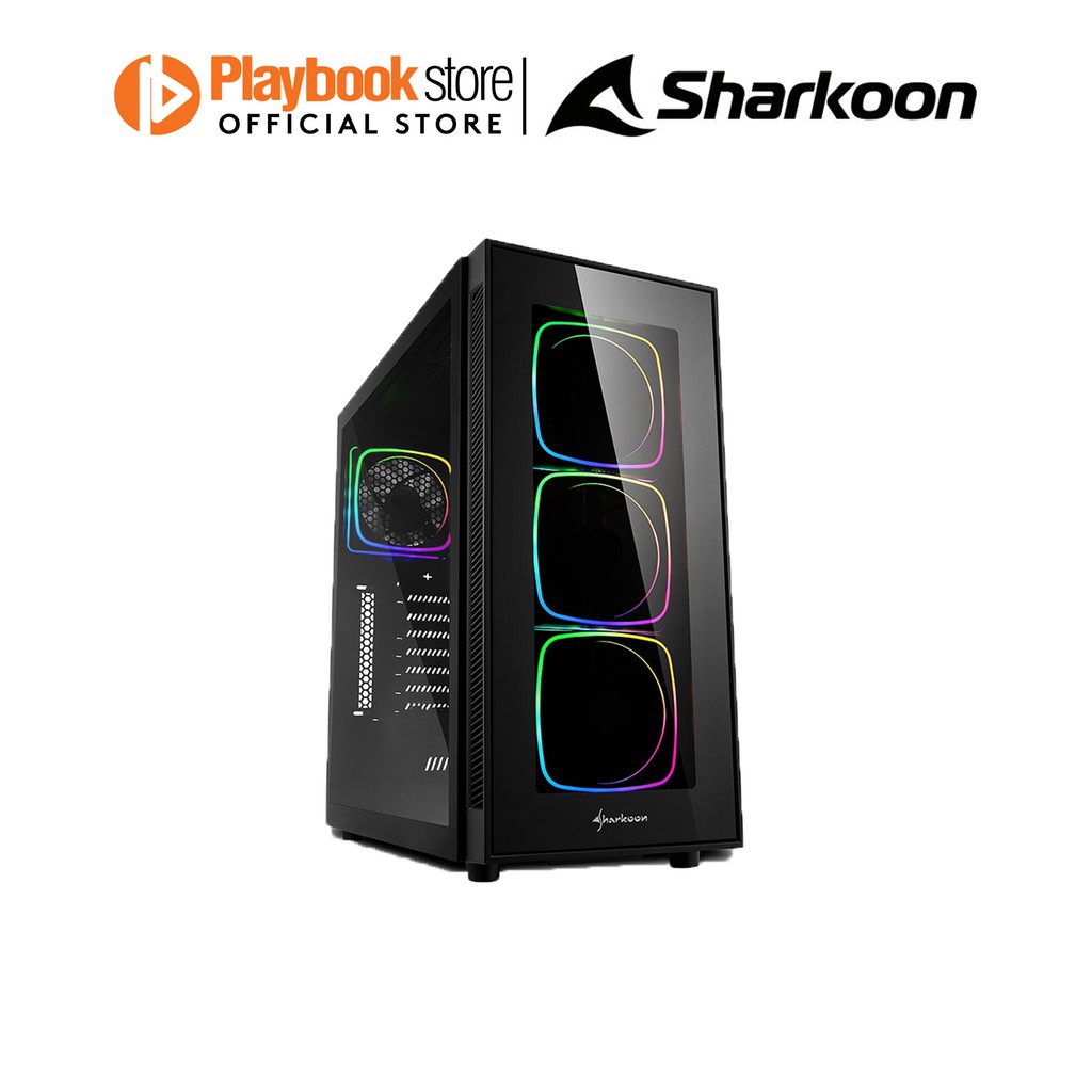 Sharkoon Tg6 RGB Reflective Tempered Glass Front Panel ARGB Fans Atx ...