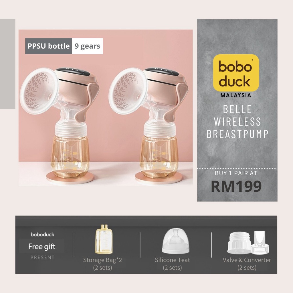 Malaysia Warranty - Boboduck Belle Wireless Portable Breastpump (PP) | Shopee Malaysia
