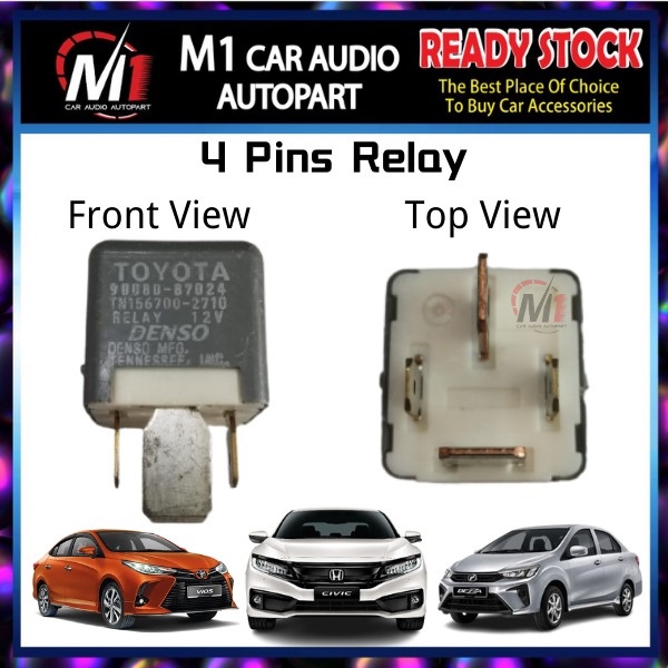 4pin Relay 12v Grey - Perodua Myvi, Alza, Viva, Axia, Bezza, Aruz ...