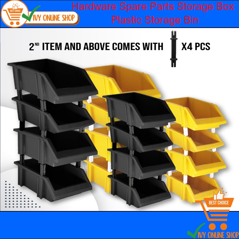 Hardware Spare Parts Storage Box Stackable Part Bin Industrial Only ...