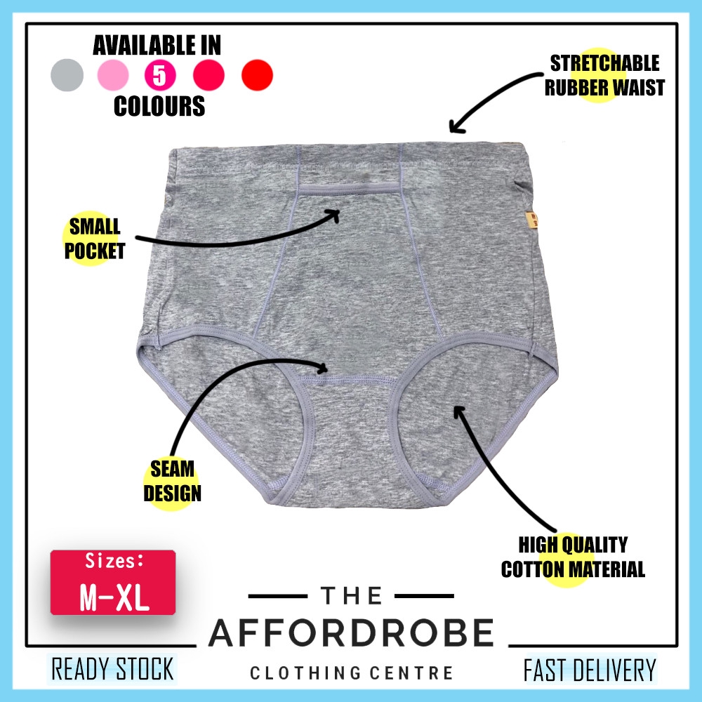 Underwear Cotton Travel Brief Panties Pocket Panty Plain Pattern ...