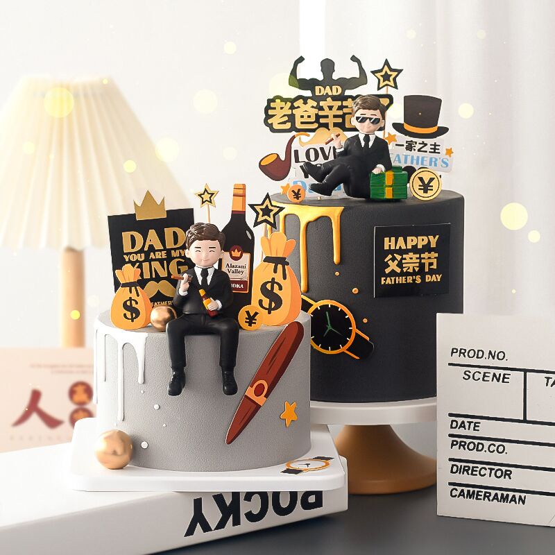 【READY STOCK】Father Day SUPER HERO DAD DADDY Figurines Cake Topper ...