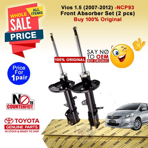 Vios 1.5 (2007-2013) Front Rear Absorber NCP93 48510-0D263 48520-0D103 48530-09L12 48530-0D251 ...