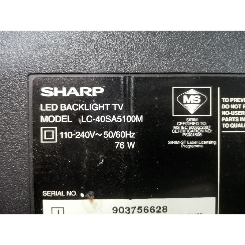 SHARP LC-40SA5100M POWER BOARD | Shopee Malaysia