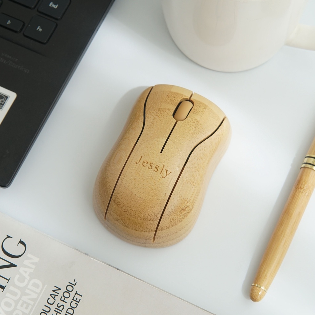 Personalized Bamboo Wireless Mouse(6-month warranty) | Shopee Malaysia