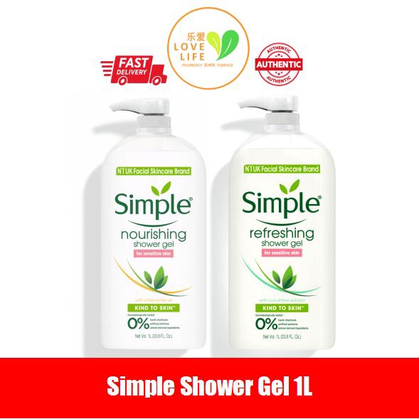 Simple Shower Gel 1L Refreshing, Nourishing | Shopee Malaysia