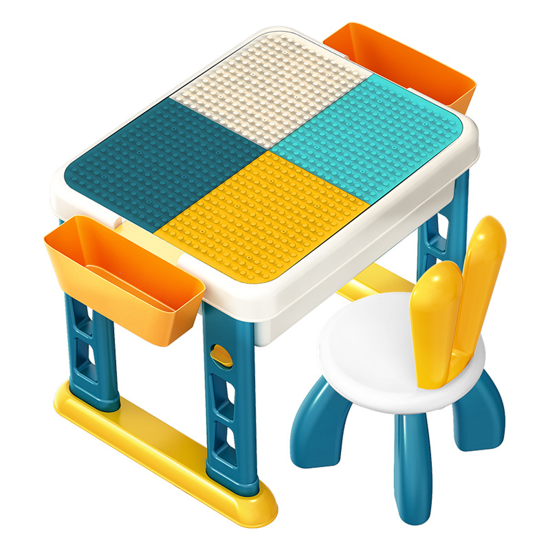 In Stock Multi-Function Children Table Building Blocks Learning Playing ...