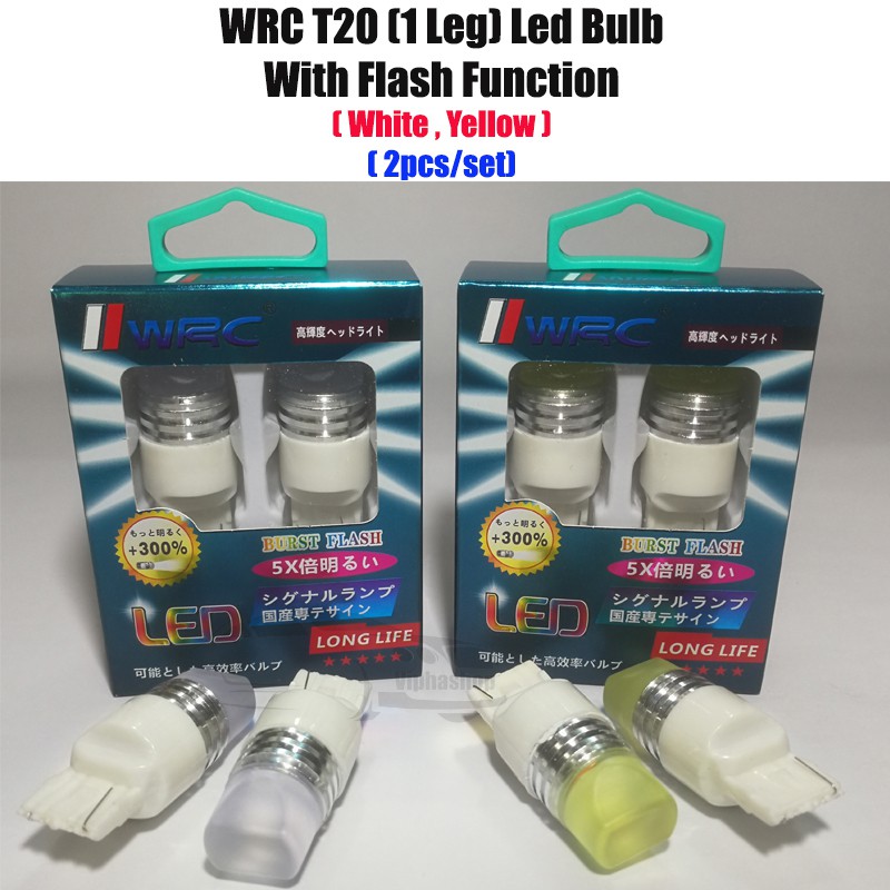 WRC T20 (1 Leg) Led Bulb With Flash Function (12V) (2pcs/set) | Shopee ...