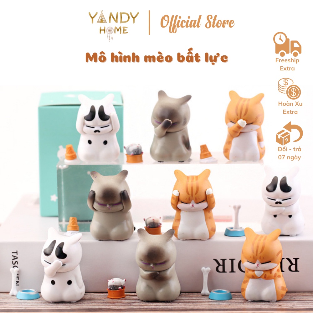 Super cute YANDY HOME MH03 Immortal Cat ceramic statue model displaying ...