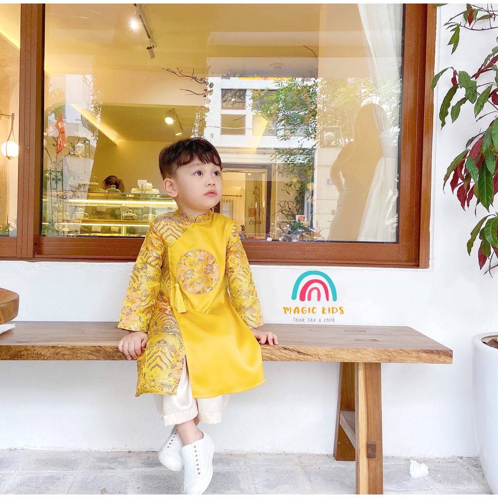 Ao Dai with yellow dragon pattern for baby AD20003 - MAGICKIDS CNY ...