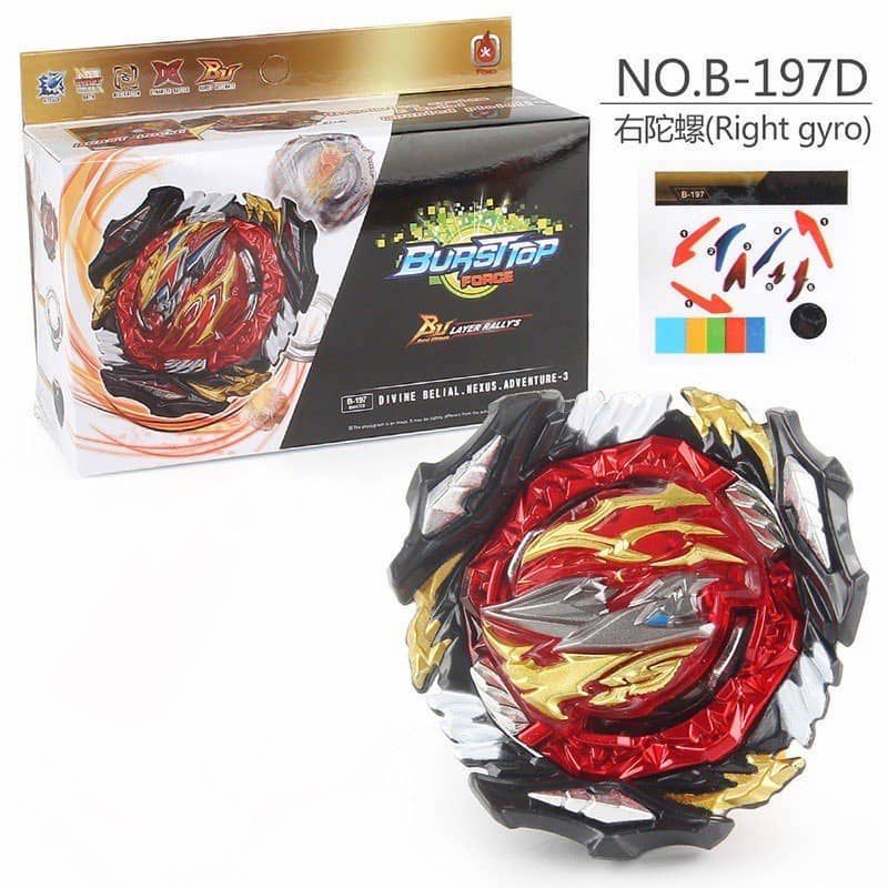 Flame brand Beyblade Burst B-197 Divine Belial Nexus Adventure with B184 LR Launcher Beyblade ...
