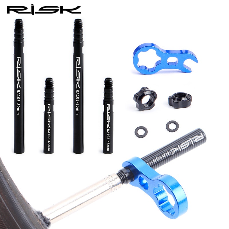 RISK Road Bicycle Bike wheel 45mm 80mm French valve Removable extender ...