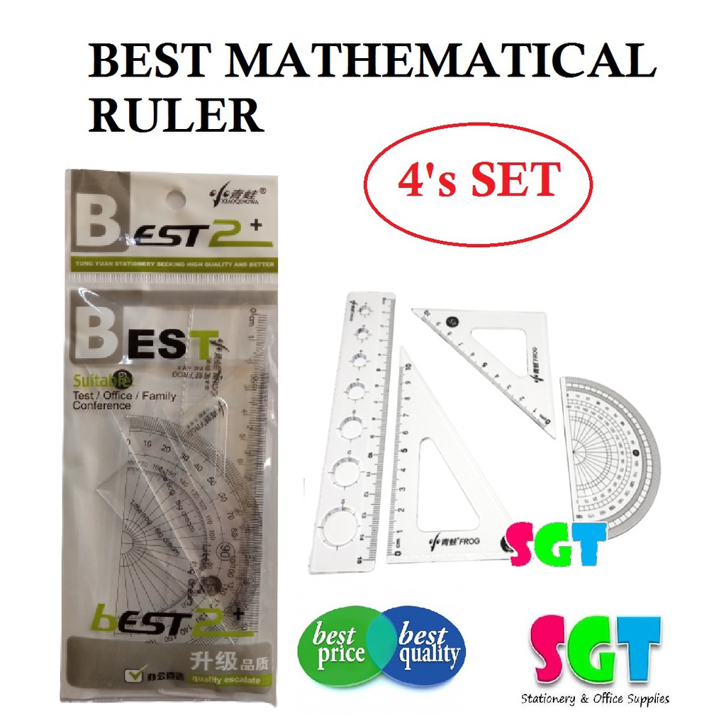 Best Mathematical Ruler Set ( Set of 4 pcs ) | Shopee Malaysia