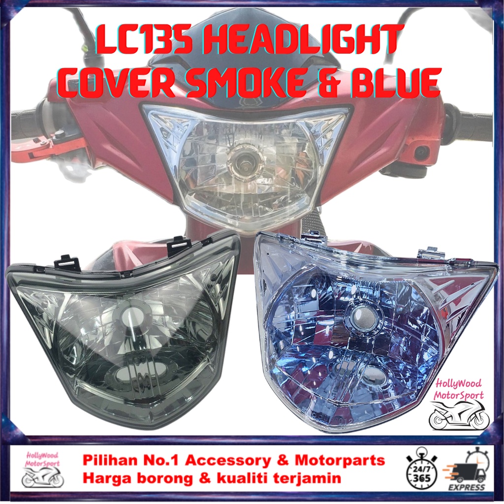 YAMAHA LC135 V1 HEADLAMP DIAMOND SMOKE & BLUE APPI LC VERSION-1 LAMPU DEPAN CRYSTAL BIRU DAN ...