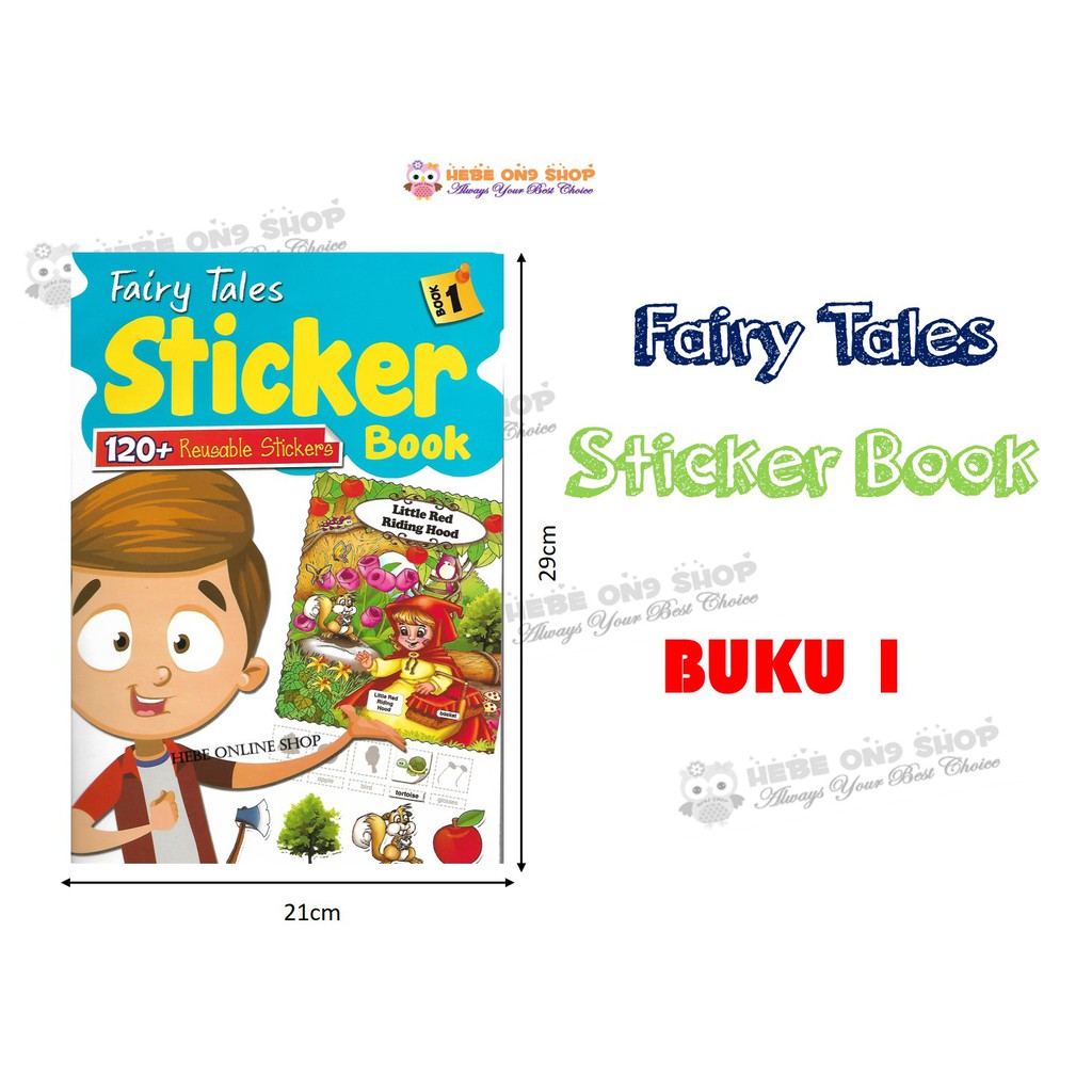 FAIRY TALES STICKER BOOK 120pcs+ Reusable Stickers | Shopee Malaysia