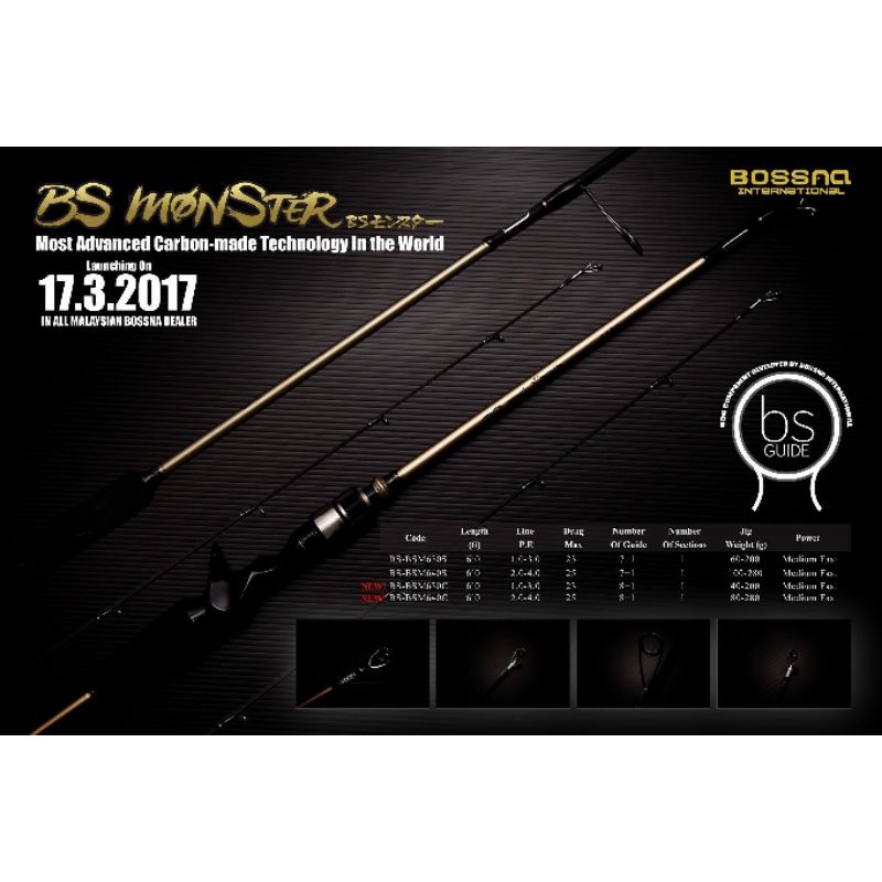 BOSSNA BS MONSTER II JIGGING ROD (NEWEST) CASTING ROD | Shopee Malaysia