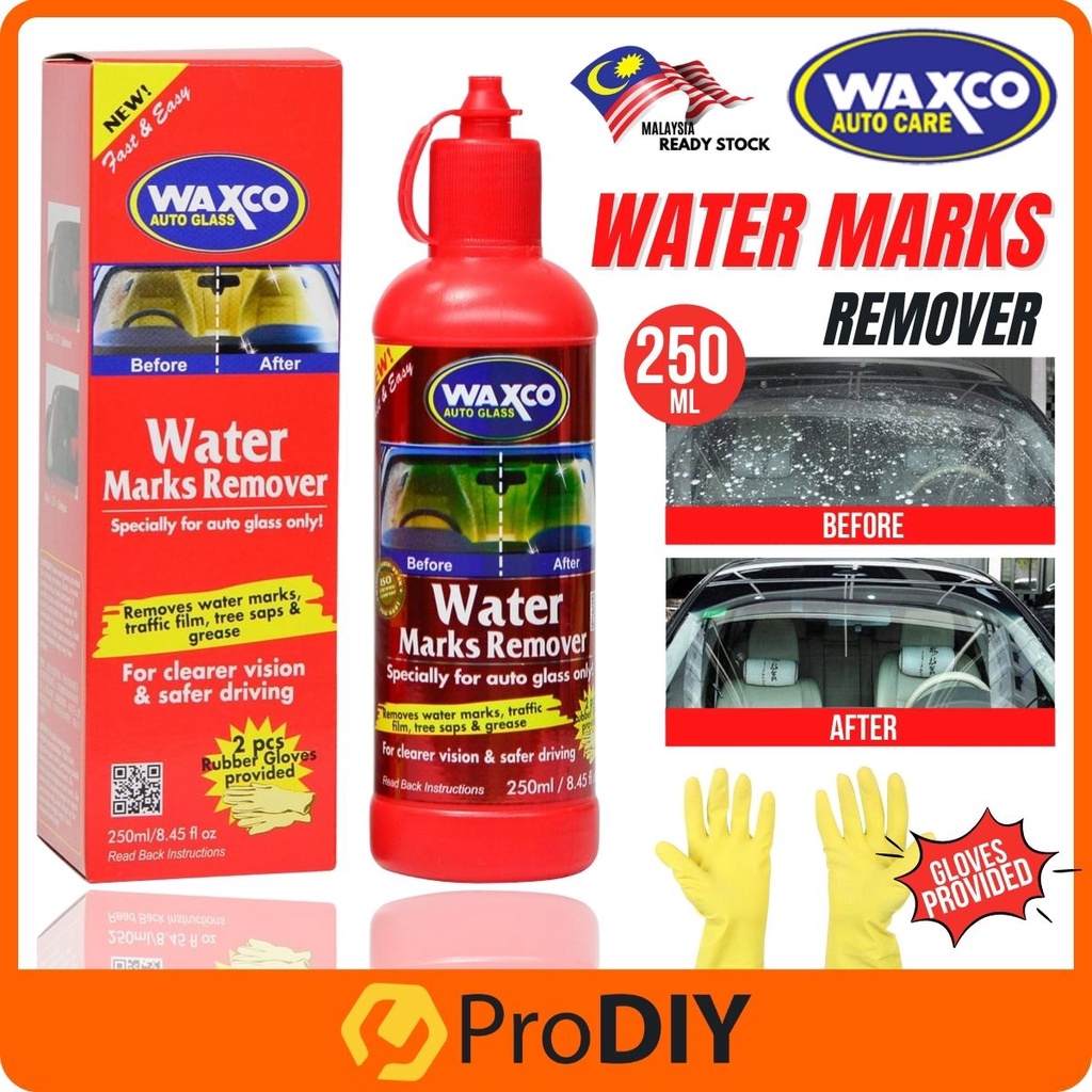 WAXCO 250ml Watermark Remover Car Window Windscreen Stain Water Mark ...