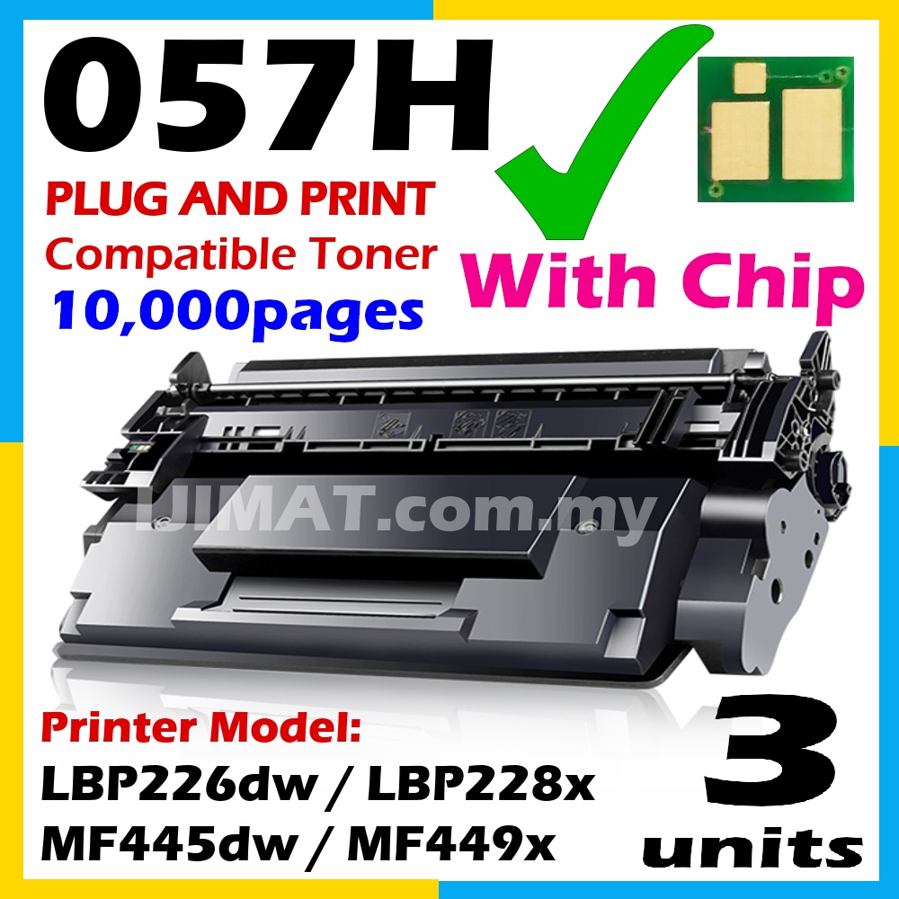3x Compatible CRG 057 057H WITH CHIP Toner for Canon LBP226dw LBP228x ...