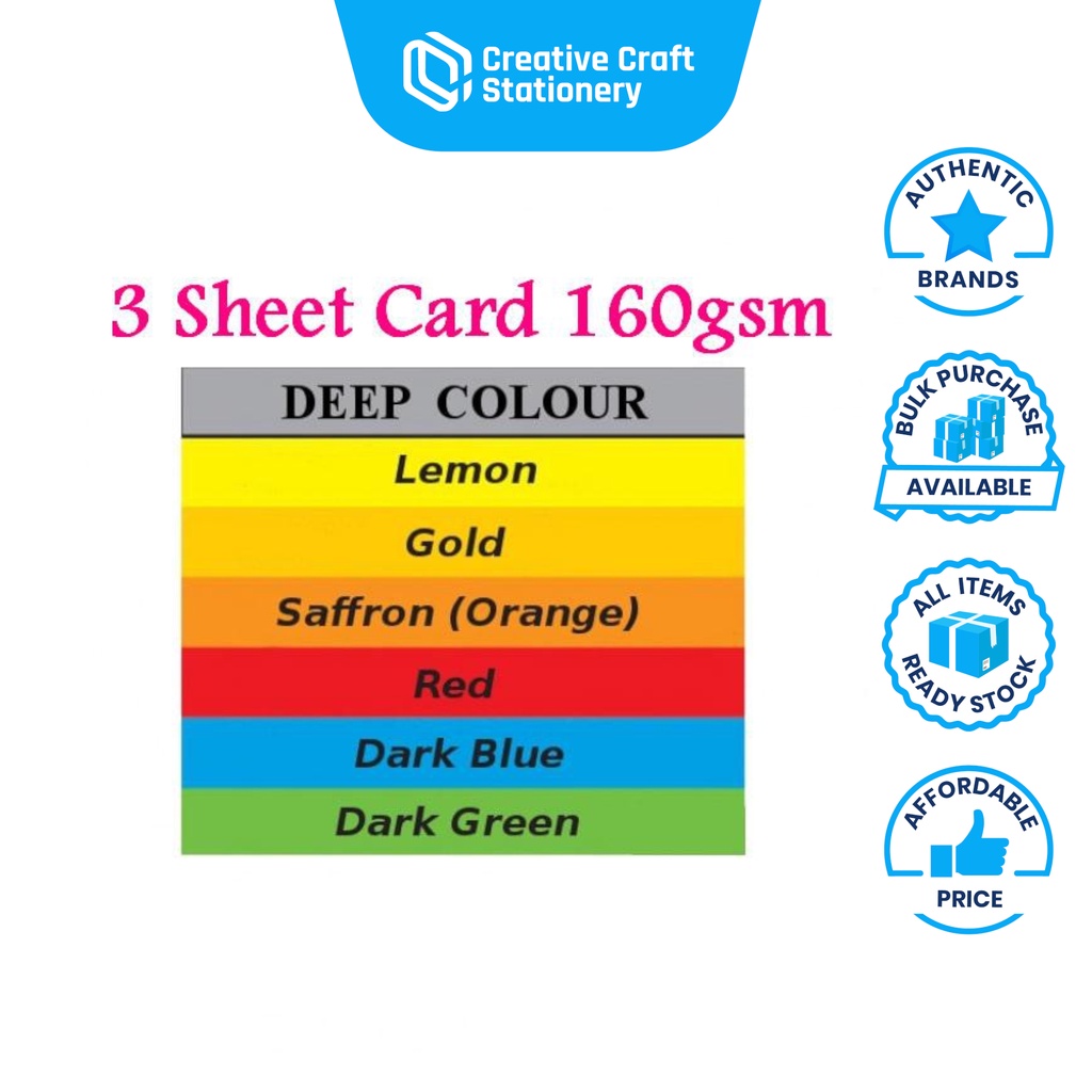 A4 Diamond Card 160gsm 100sht (Dark Colour) / Card Printing Card | Kad ...