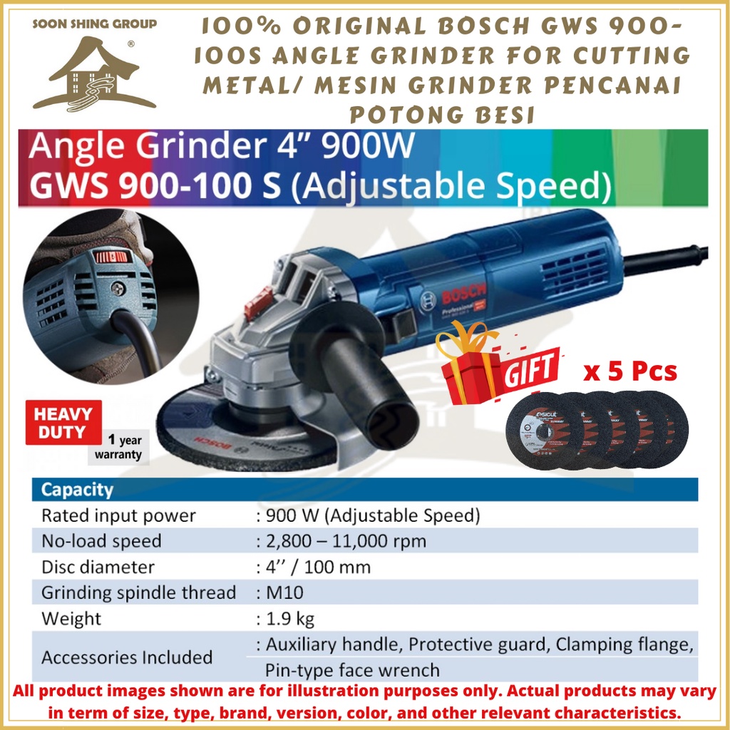 100% Original BOSCH GWS 900-100S Angle Grinder For Cutting Metal ...