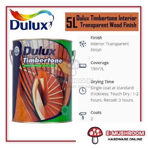 5L ICI Dulux Timbertone Interior Varnish Cat Varnish Kayu | Shopee Malaysia